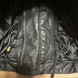 Iou | Jackets & Coats | Vtg Iou Leather Toggle Zipper Black Leather ...